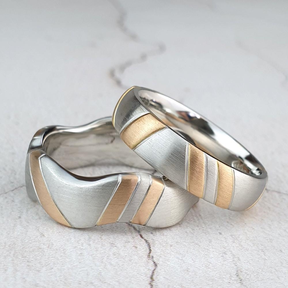Striped Wedding Rings | Custom Made Wedding Rings Susex