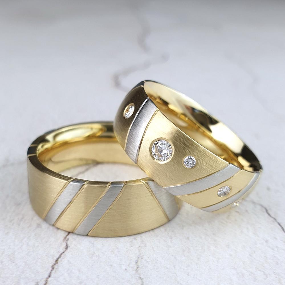 Striped Wedding Rings | Custom Made Wedding Rings Susex
