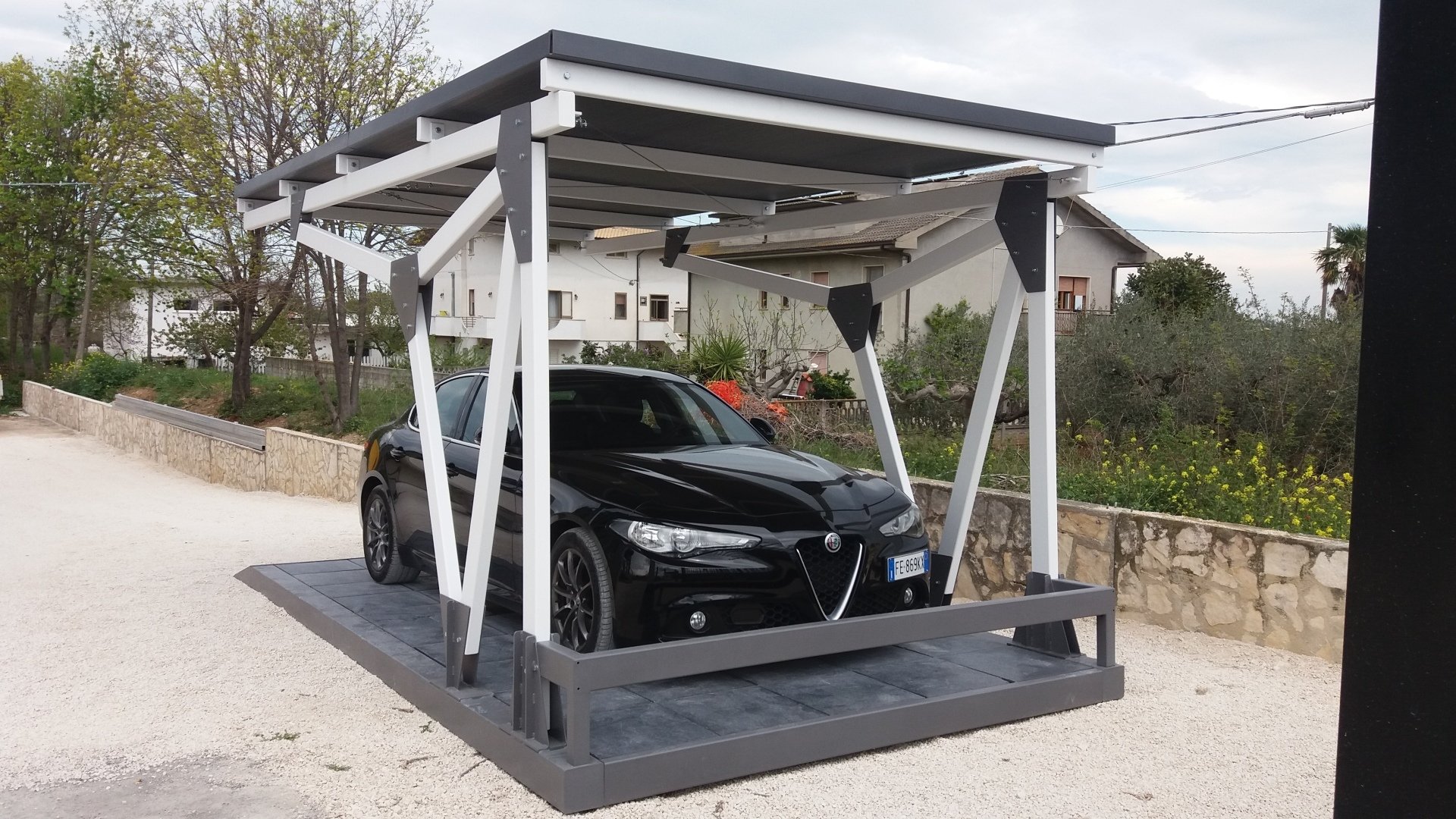 Carport garage auto in metallo certificato