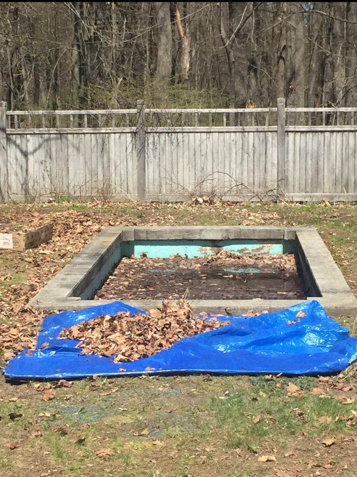 Swimming pool demolition, pool removal with cleanup.