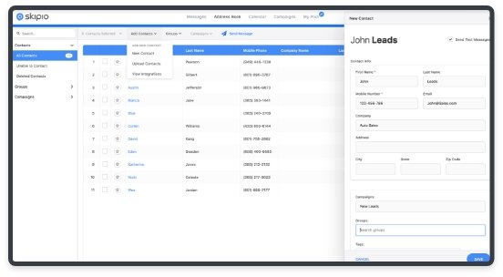 Skipio Business Text Messaging - Personalized Messaging