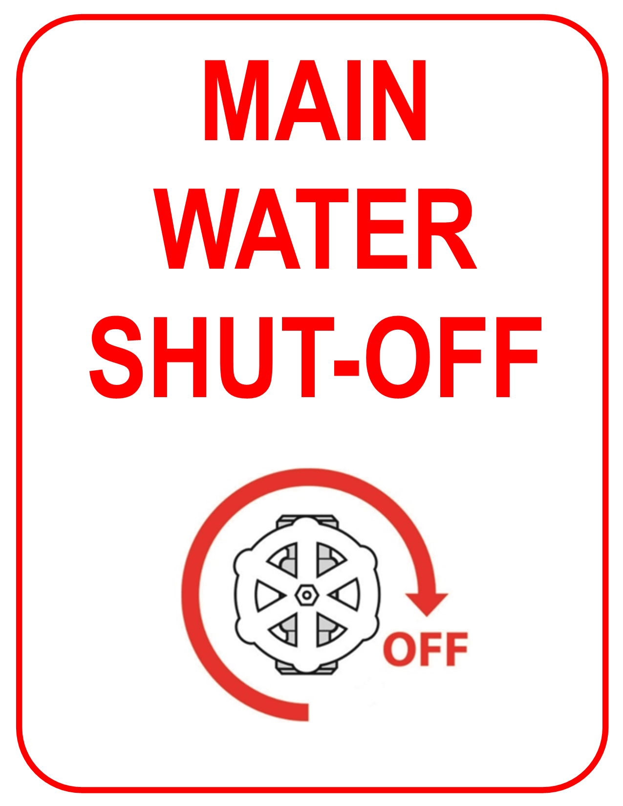 Ace Plumbing - Free Water Shut-off Valve Signs