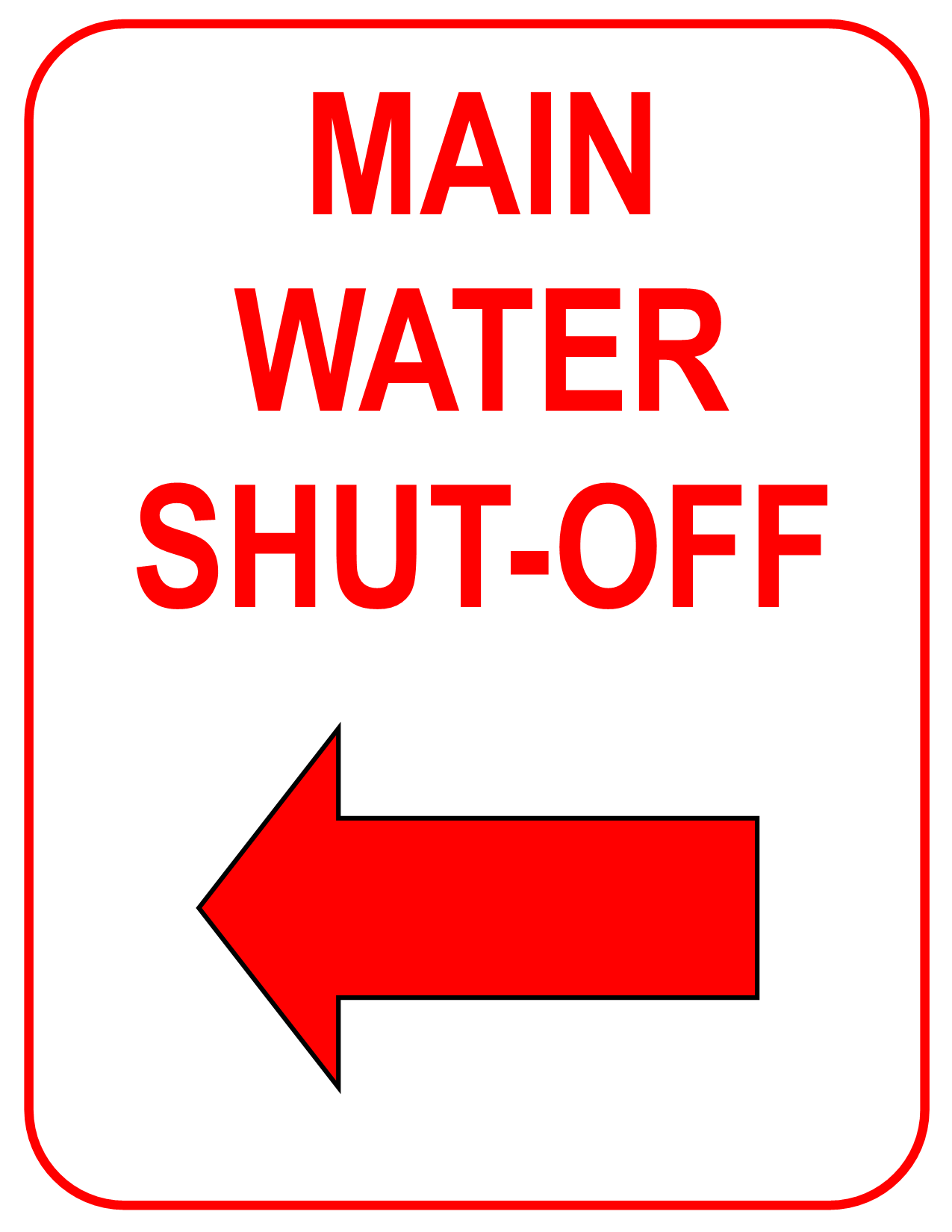 Ace Plumbing - Free Water Shut-off Valve Signs