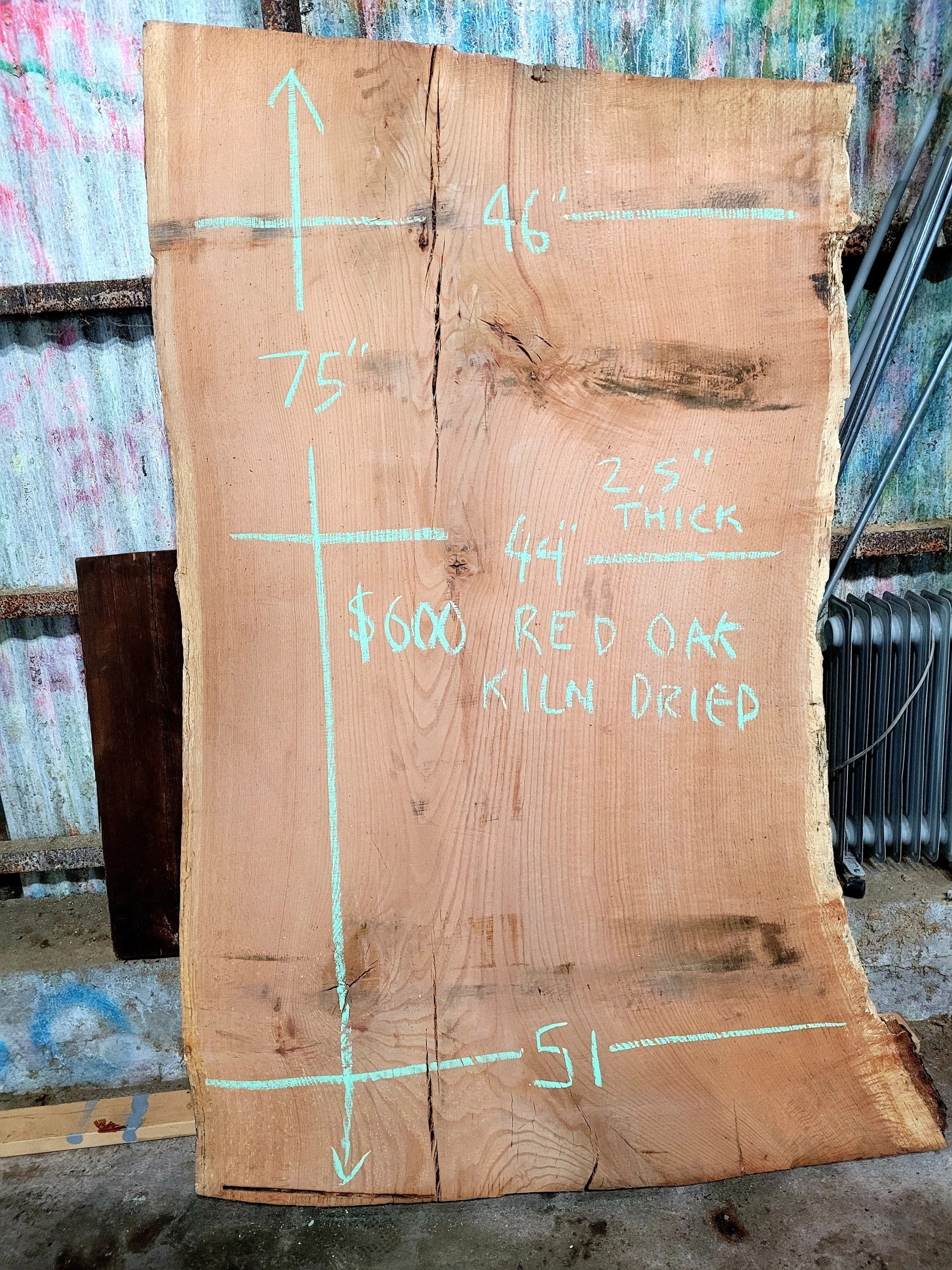 Red Oak Live Edge Slabs | Rustic Roots Reclaimed Monroe, GA