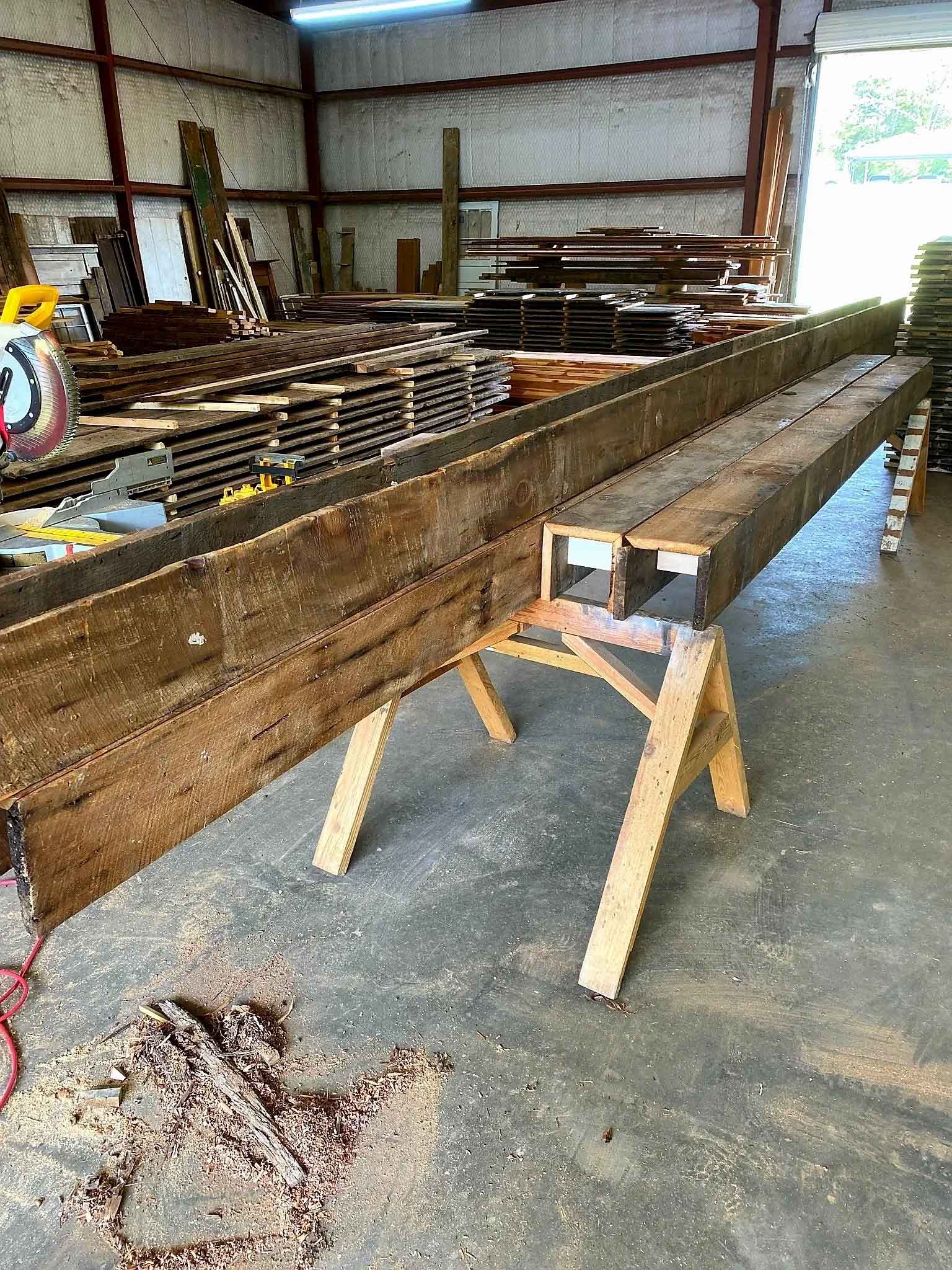 Custom Faux Box Beams | Rustic Reclaimed Wood
