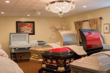 Chapel Interior and Casket Selection Room | Hutchison Funeral Home