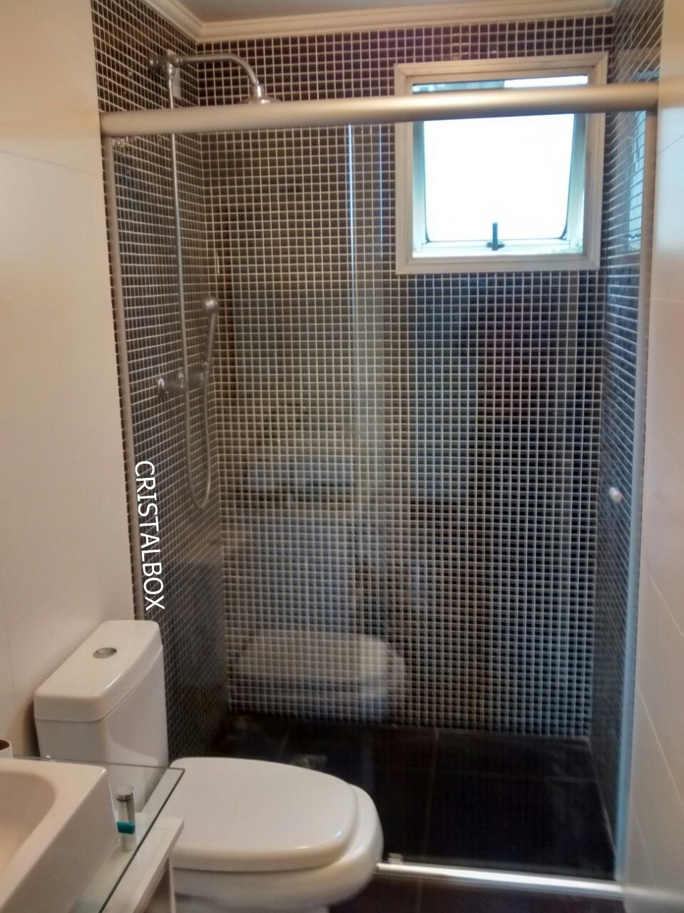 Box para Banheiro de Abrir-Correr-Canto - CRISTALBOX