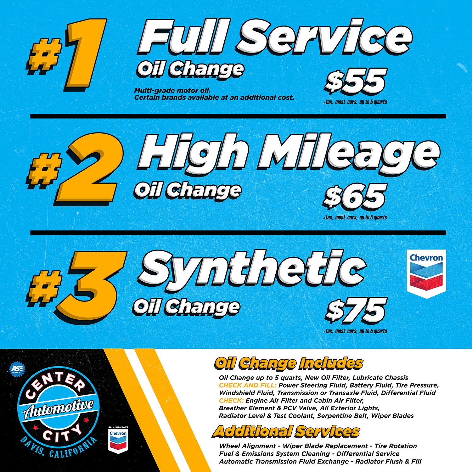 Center City Automotive - Davis, Ca - Oil Changes, Brakes, Tires, Alignment