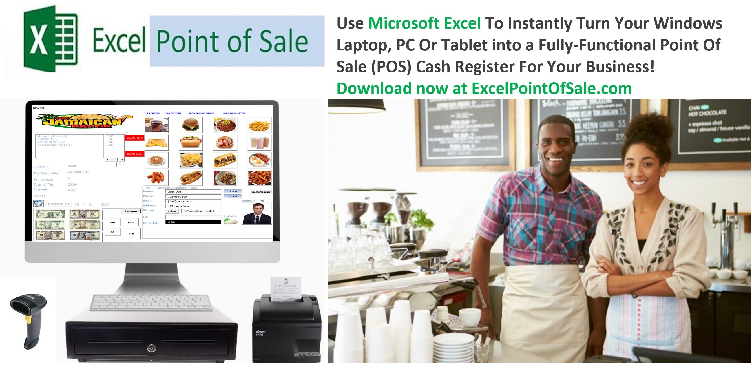 Excel Point Of Sale - Cash Register (Device Link Enabled) | Software