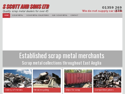 S Scott and Sons Ltd scrap metal merchants in Bury St Edmunds, East Anglia