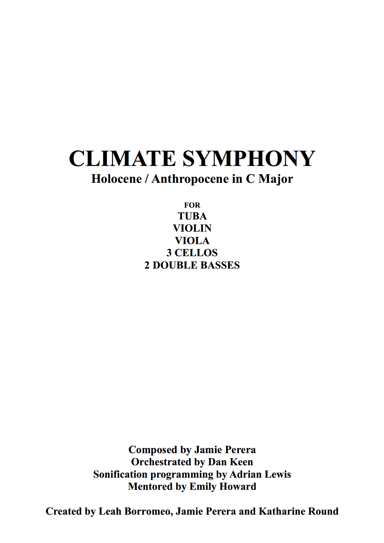 Jamie Perera Climate Data Sonification
