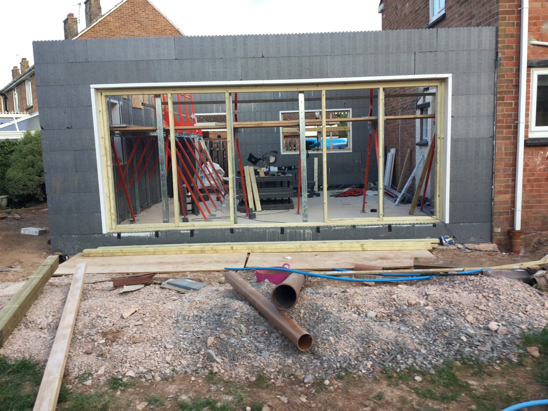 Self-build ICF extension assisted by Sandalcroft