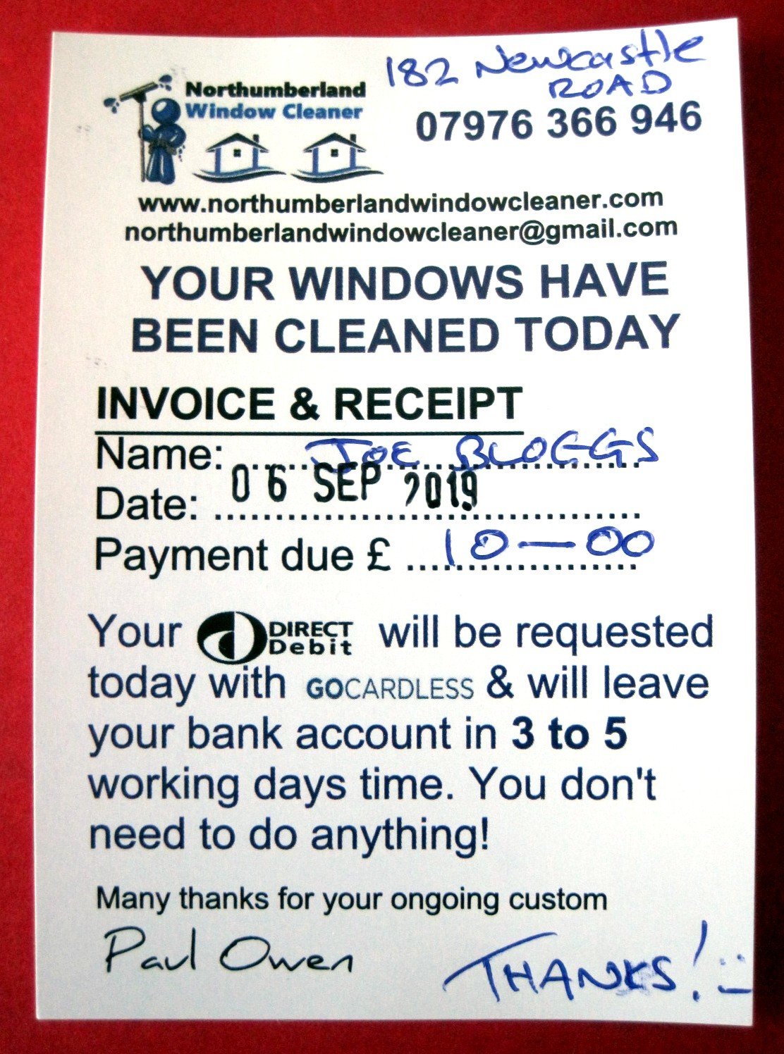 Northumerland Window Cleaner