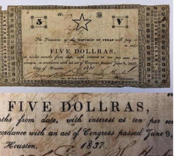 Republic of Texas Rare Currency and Documents | Texana History