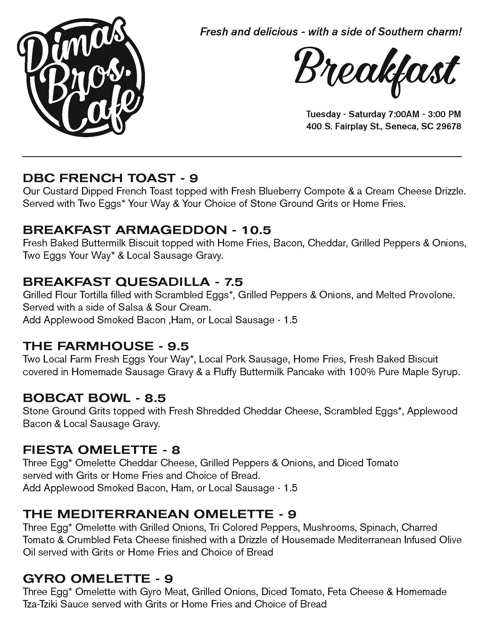 Best Breakfast & Lunch | Dimas Brothers Cafe | Seneca SC