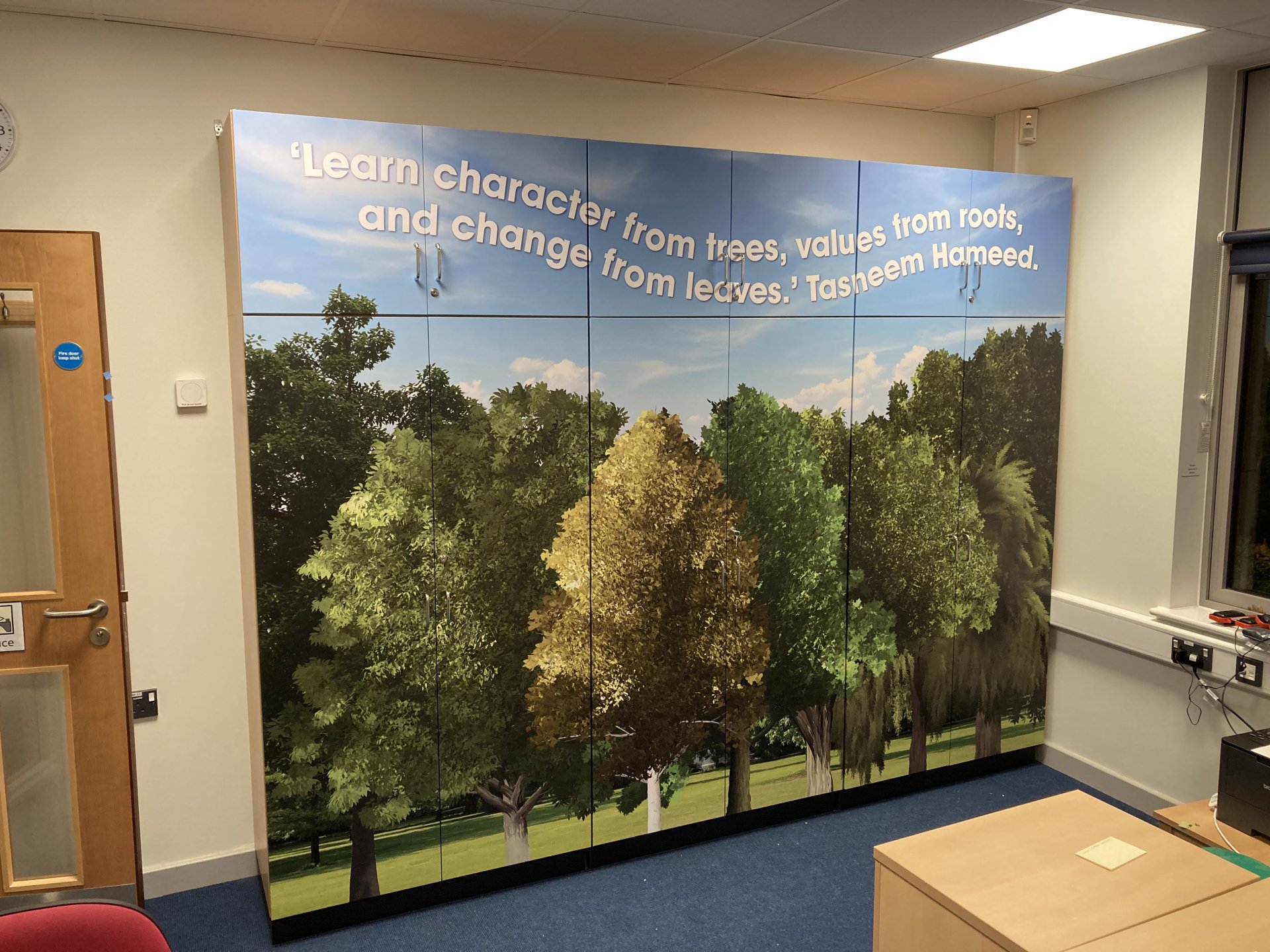 School door cupboard vinyl wrap graphics for your classroom or office