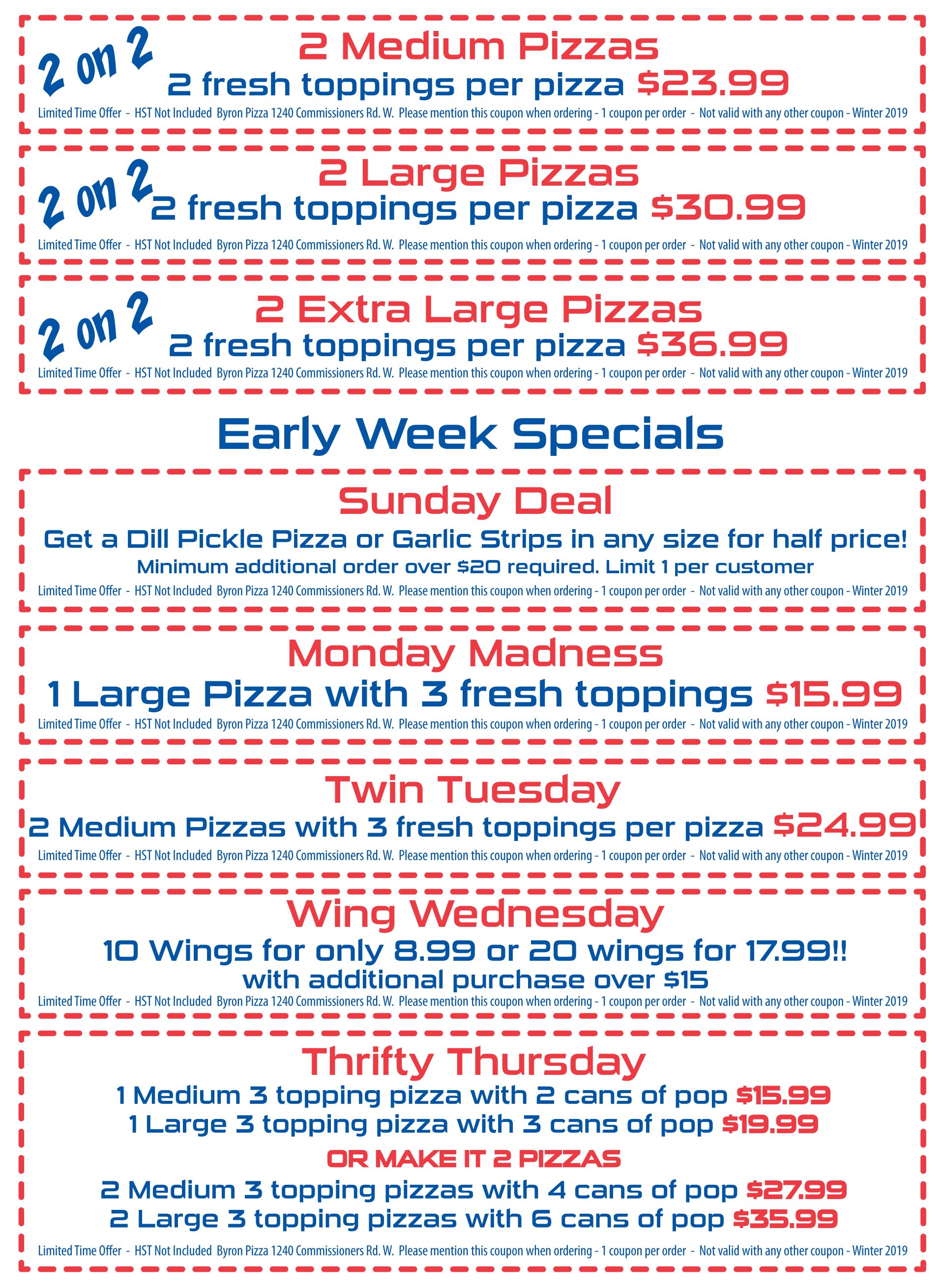Byron PIzza - Coupons