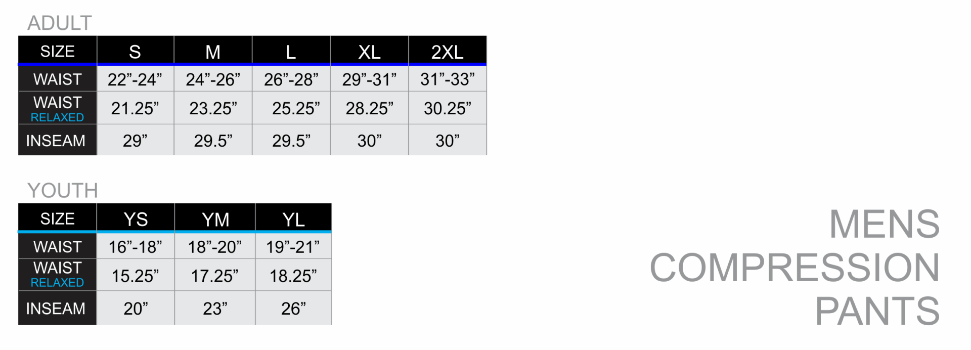 Bottoms Sizing Charts