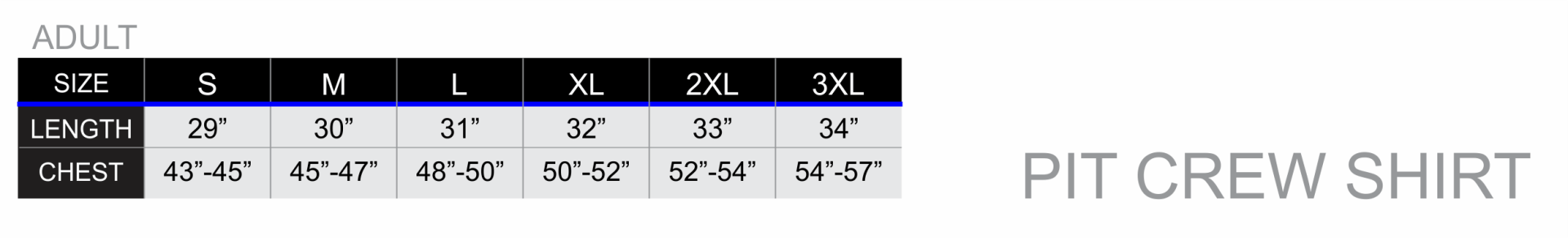 Tops Sizing Charts