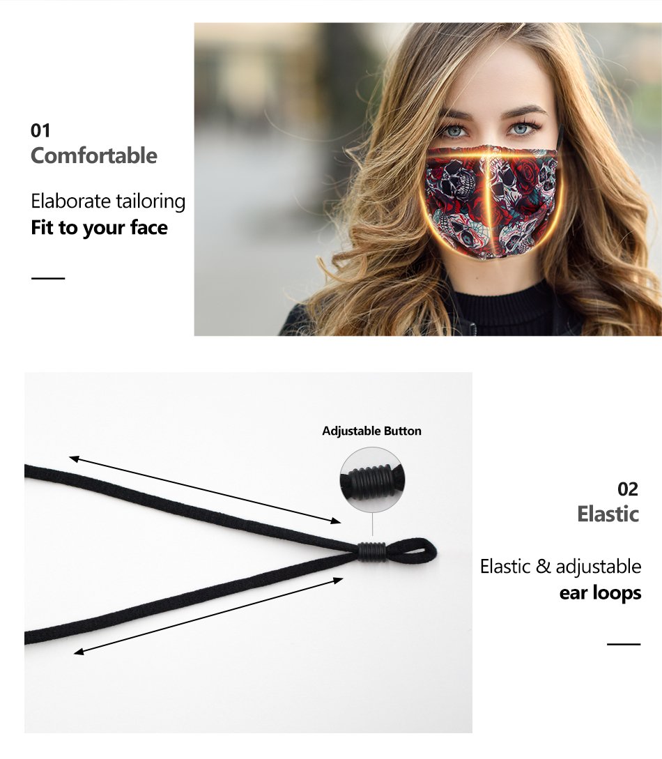 Face Mask with Adjustable Ear Loops