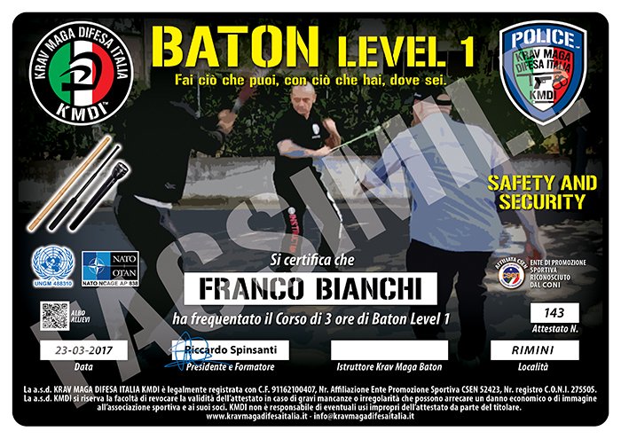 Corso Istruttore Krav Maga Baton - PRG 580