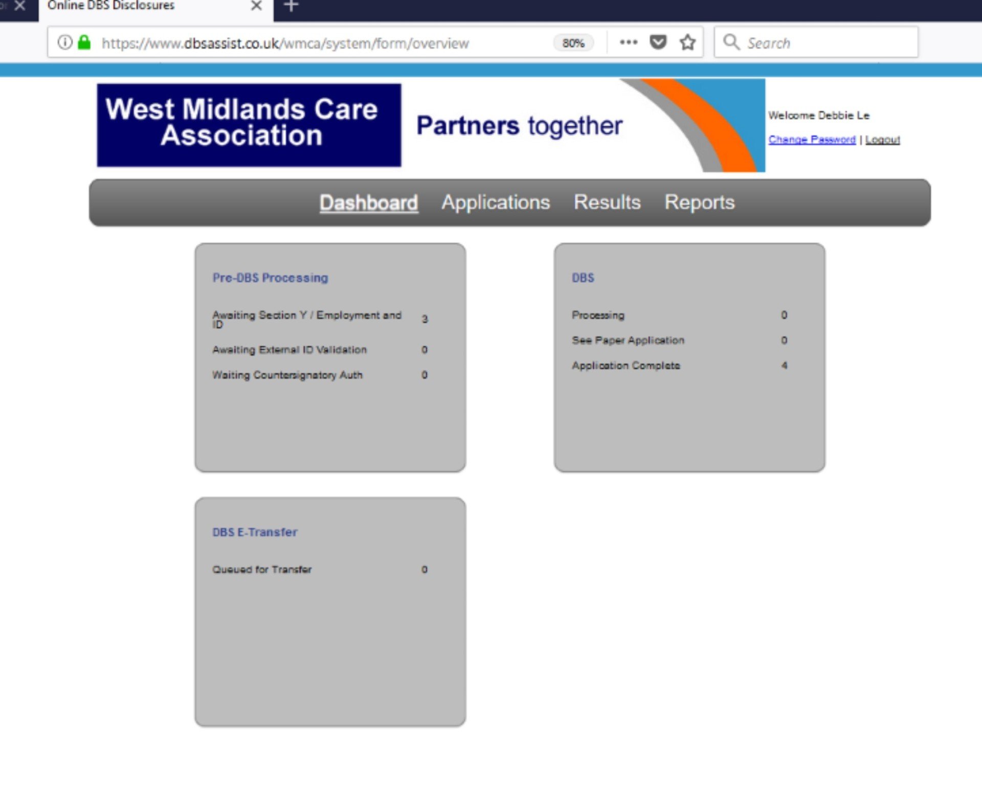 WMCA DBS Help for users