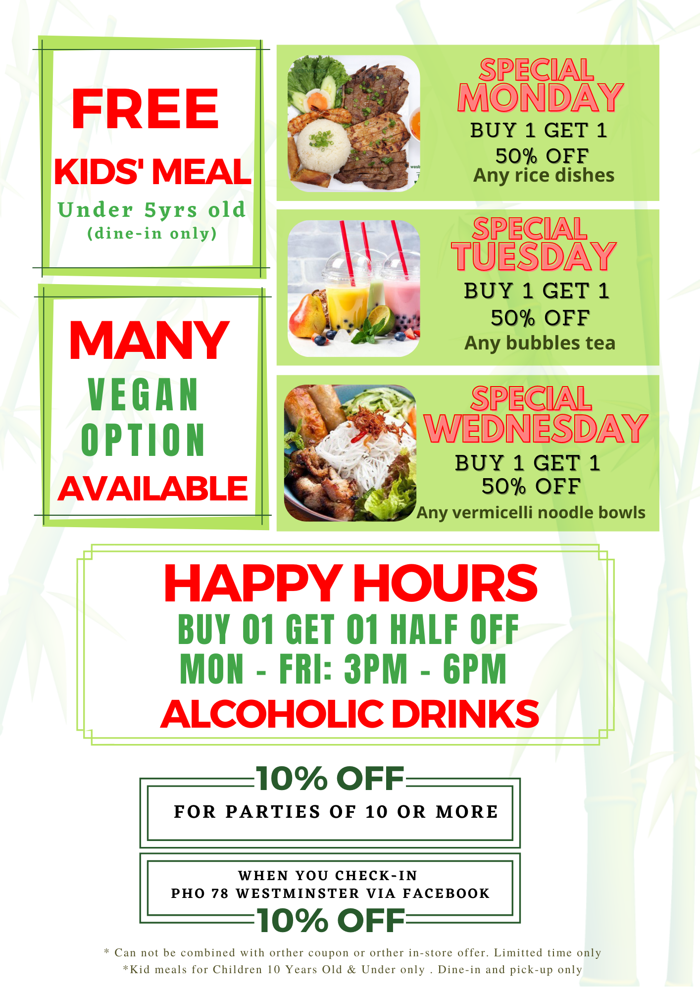 Pho78 Westminster Menu