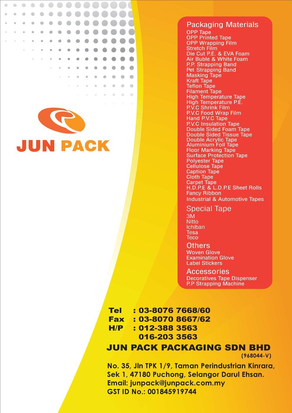 Manufacturer of Packaging Material Malaysia - Jun Pack Packing Sdn. Bhd.
