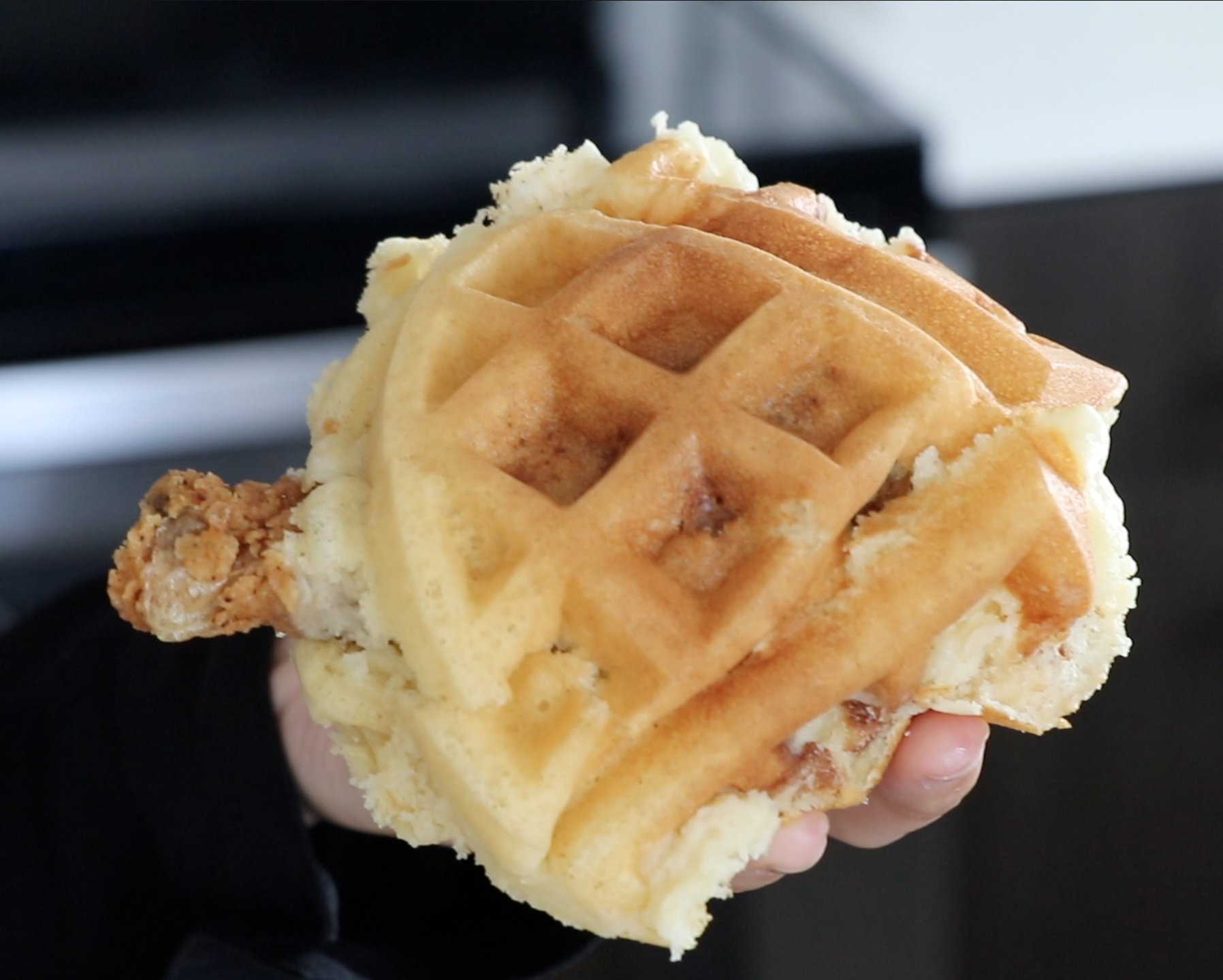 CHICKEN INSIDE A WAFFLE