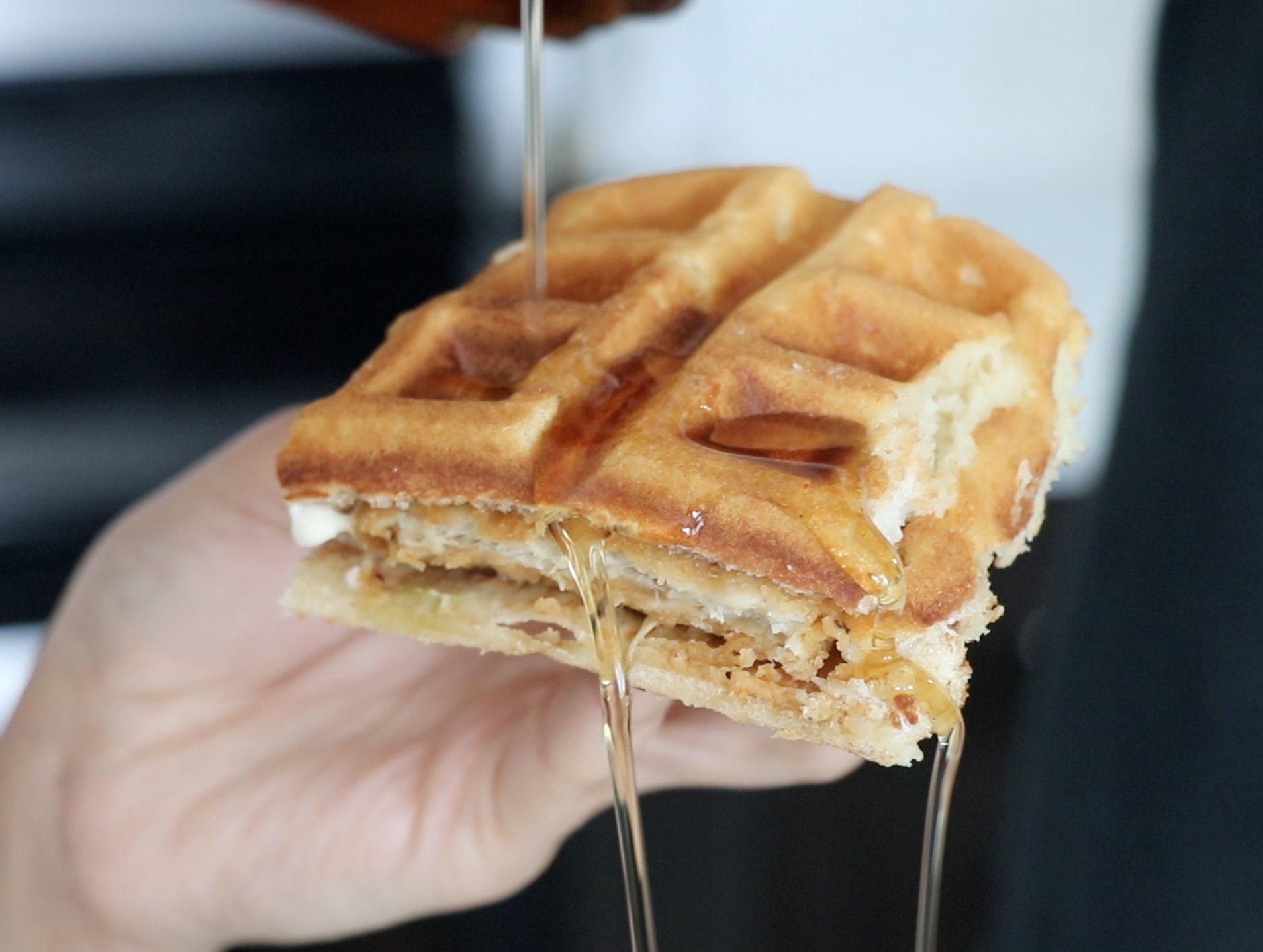 CHICKEN INSIDE A WAFFLE