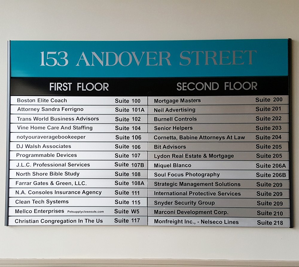 Sachem Signworks Inc. Indoor Sign Photo Gallery | Saugus