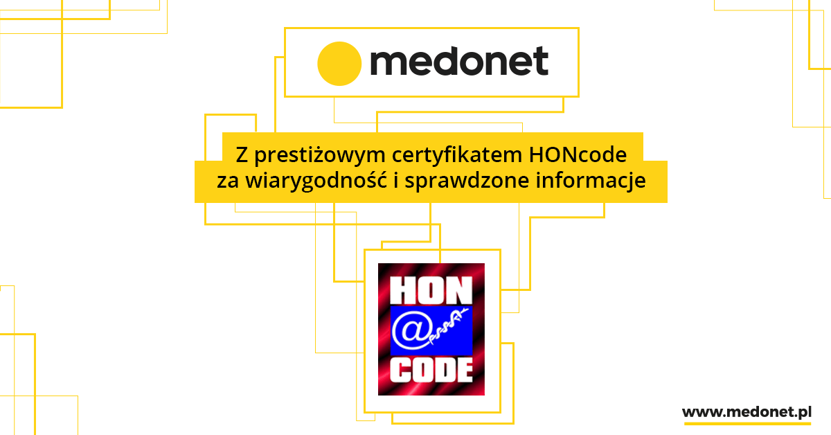 Medonet.pl otrzymał prestiżowy certyfikat HONcode