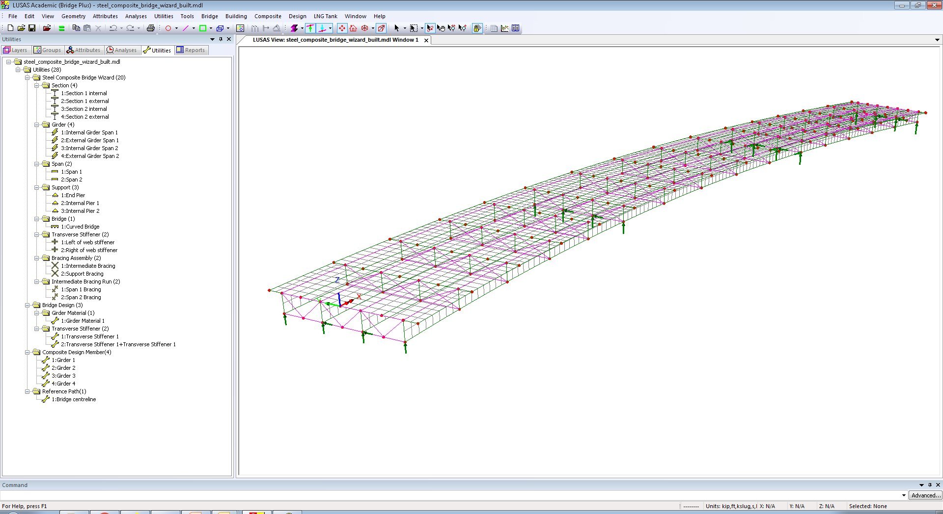 Steel composite bridge wizard