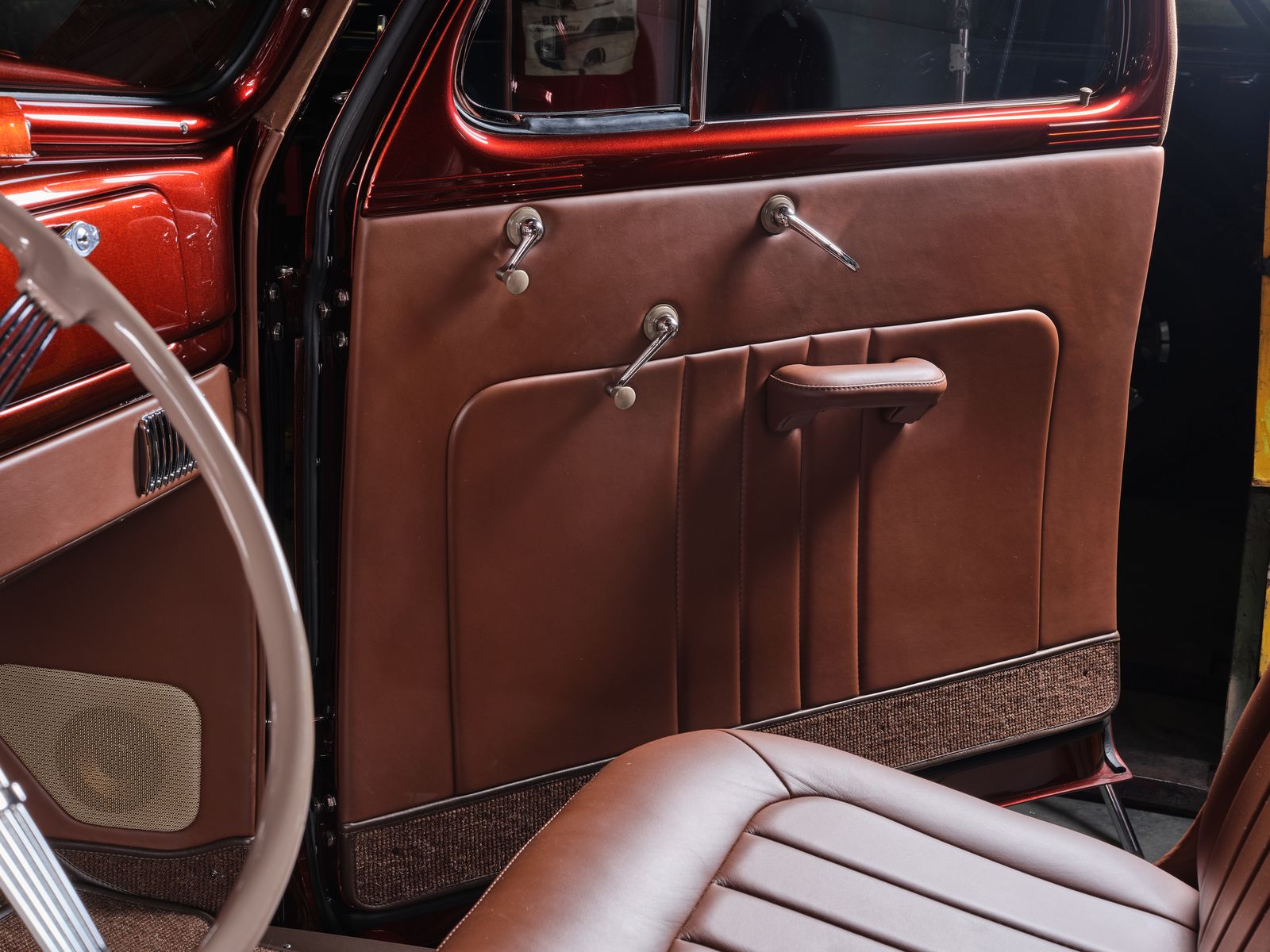 Custom built 1937 Chevy coupe. Custom fabrication and machining