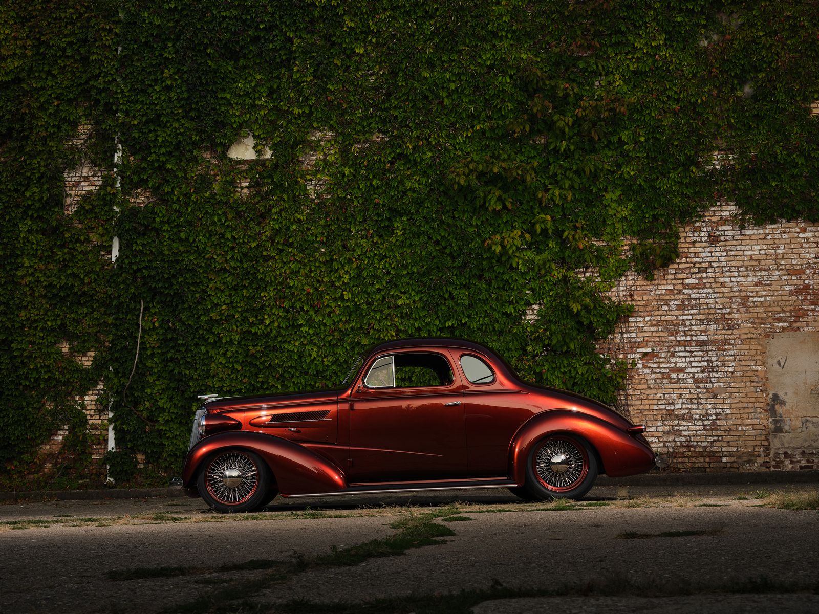 Custom built 1937 Chevy coupe. Custom fabrication and machining
