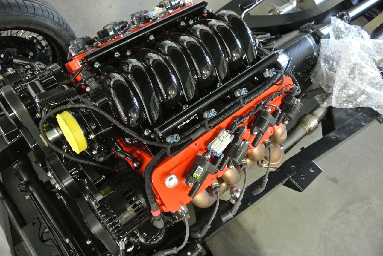 Custom built 1937 Chevy coupe. Custom fabrication and machining