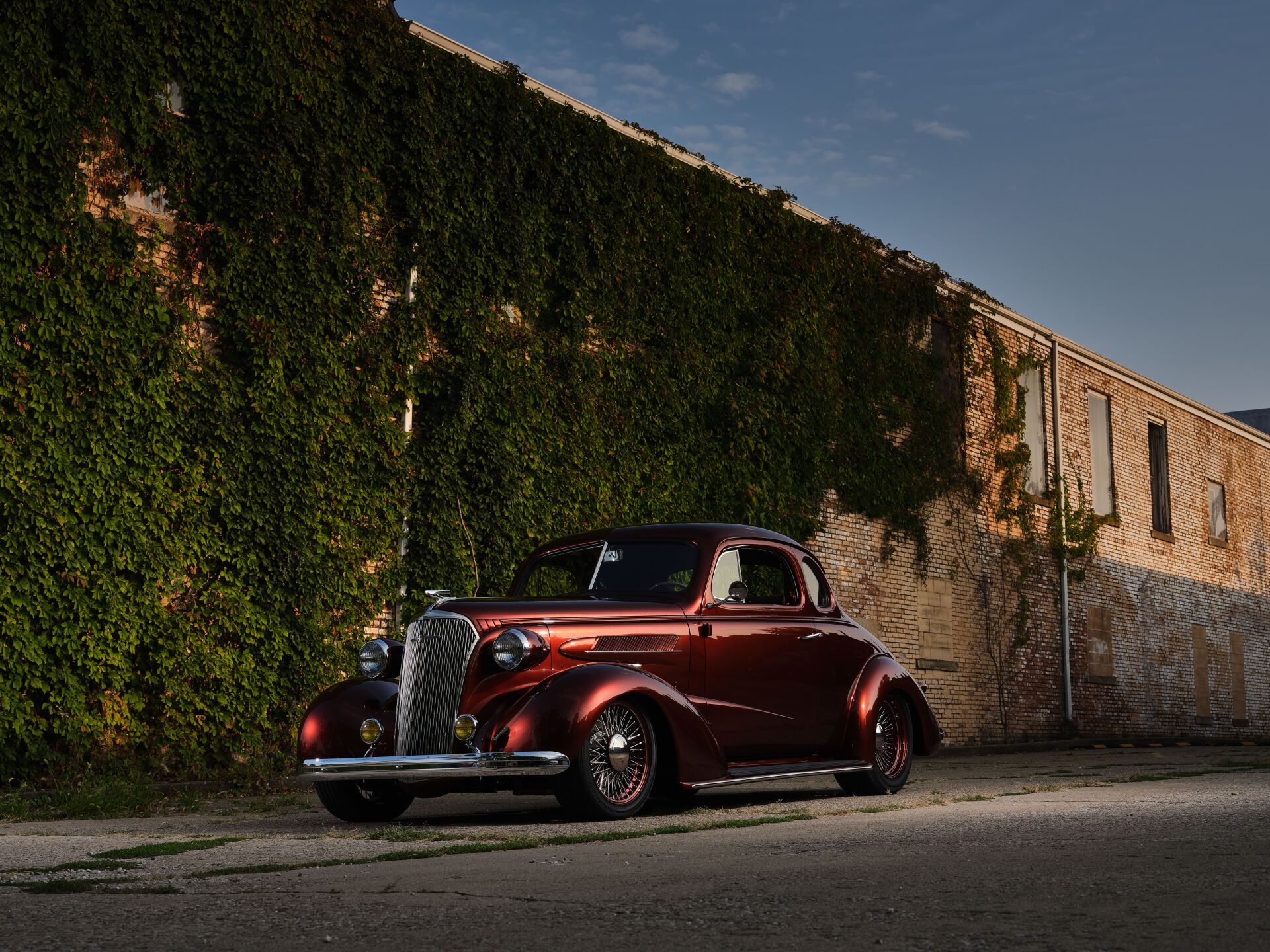 Custom built 1937 Chevy coupe. Custom fabrication and machining