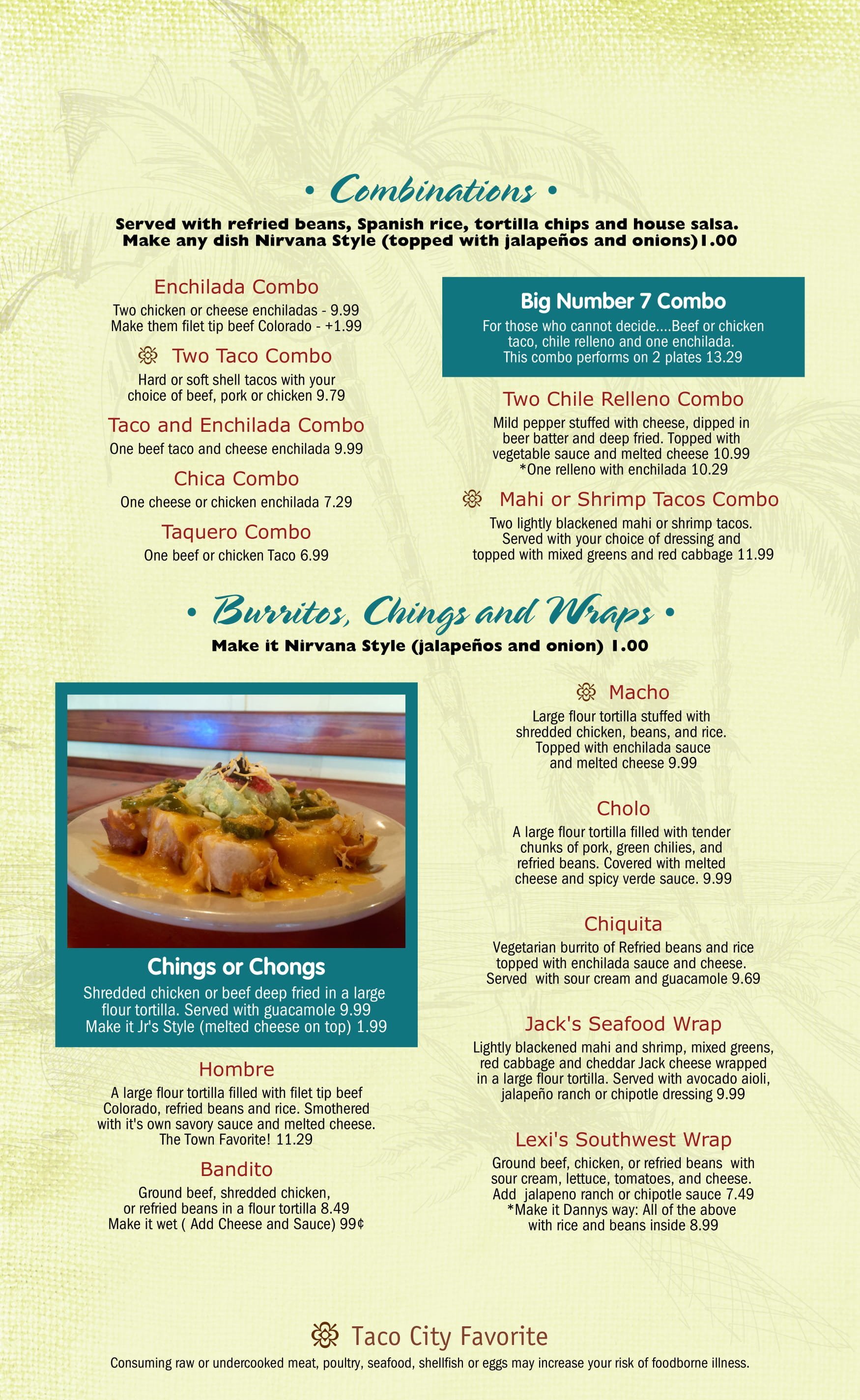 Menu | Cocoa Beach, FL | Taco City
