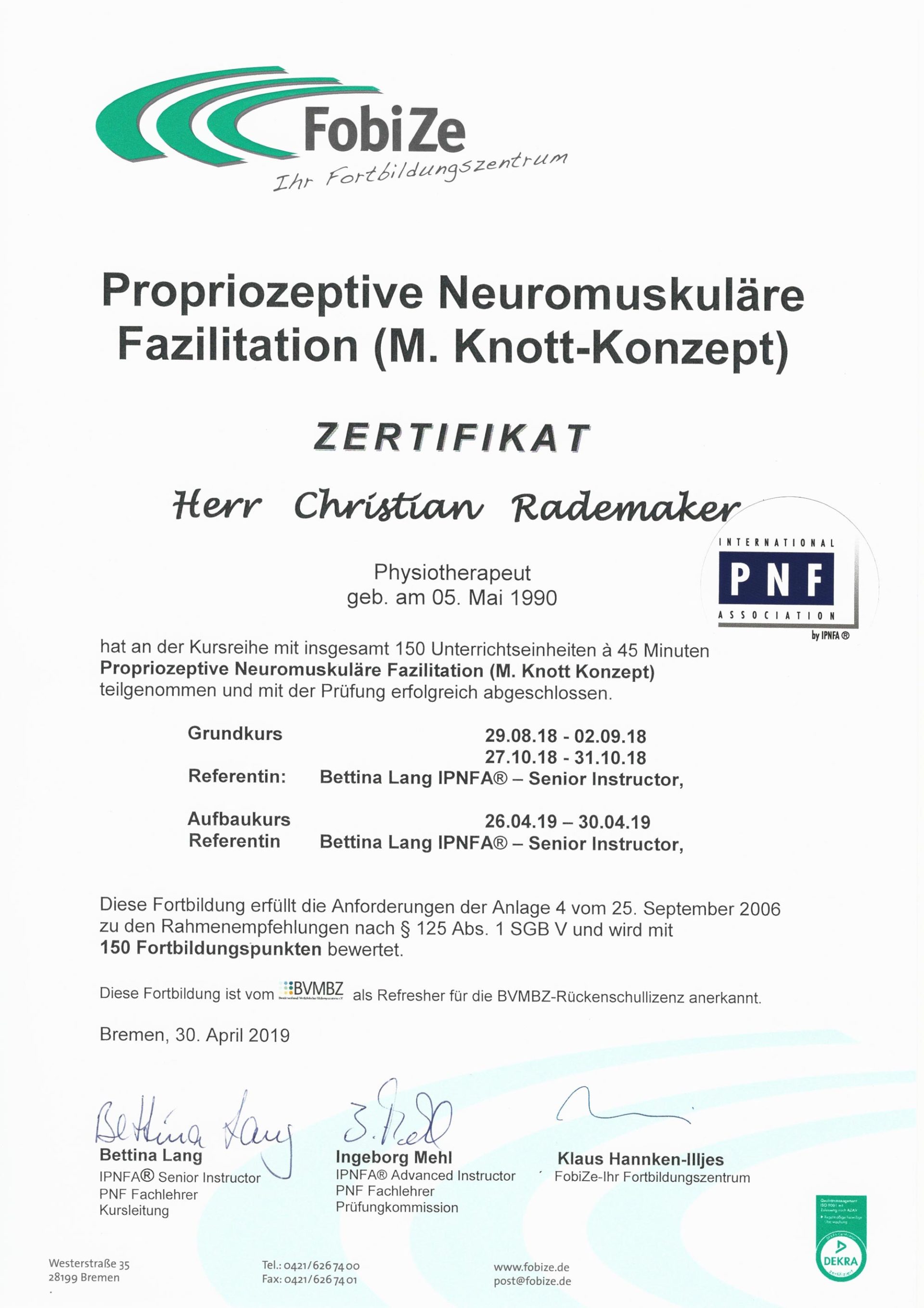 Christian Rademaker | CR Physiotherapie in Aschendorf