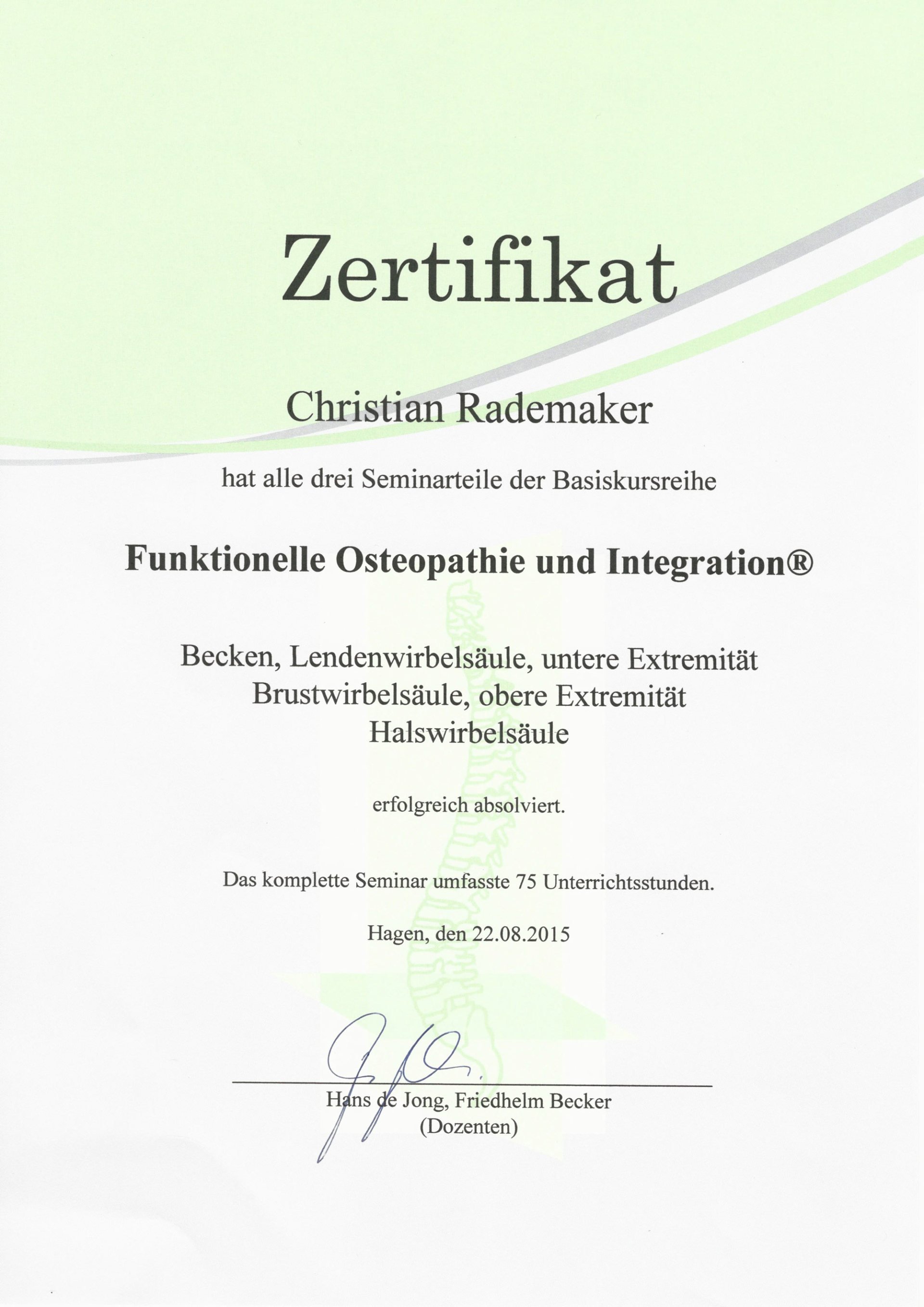 Christian Rademaker | CR Physiotherapie in Aschendorf