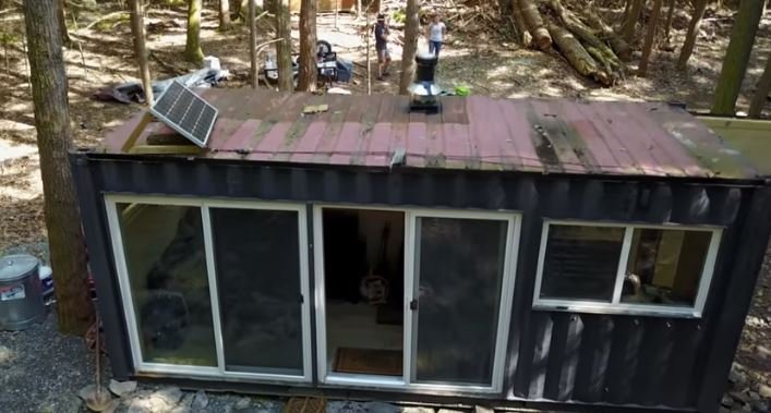 20' Shipping Container Off The Grid Hunting Cabin Modification