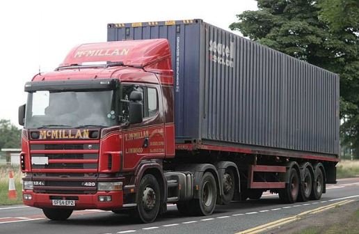 How do you transport a shipping container?