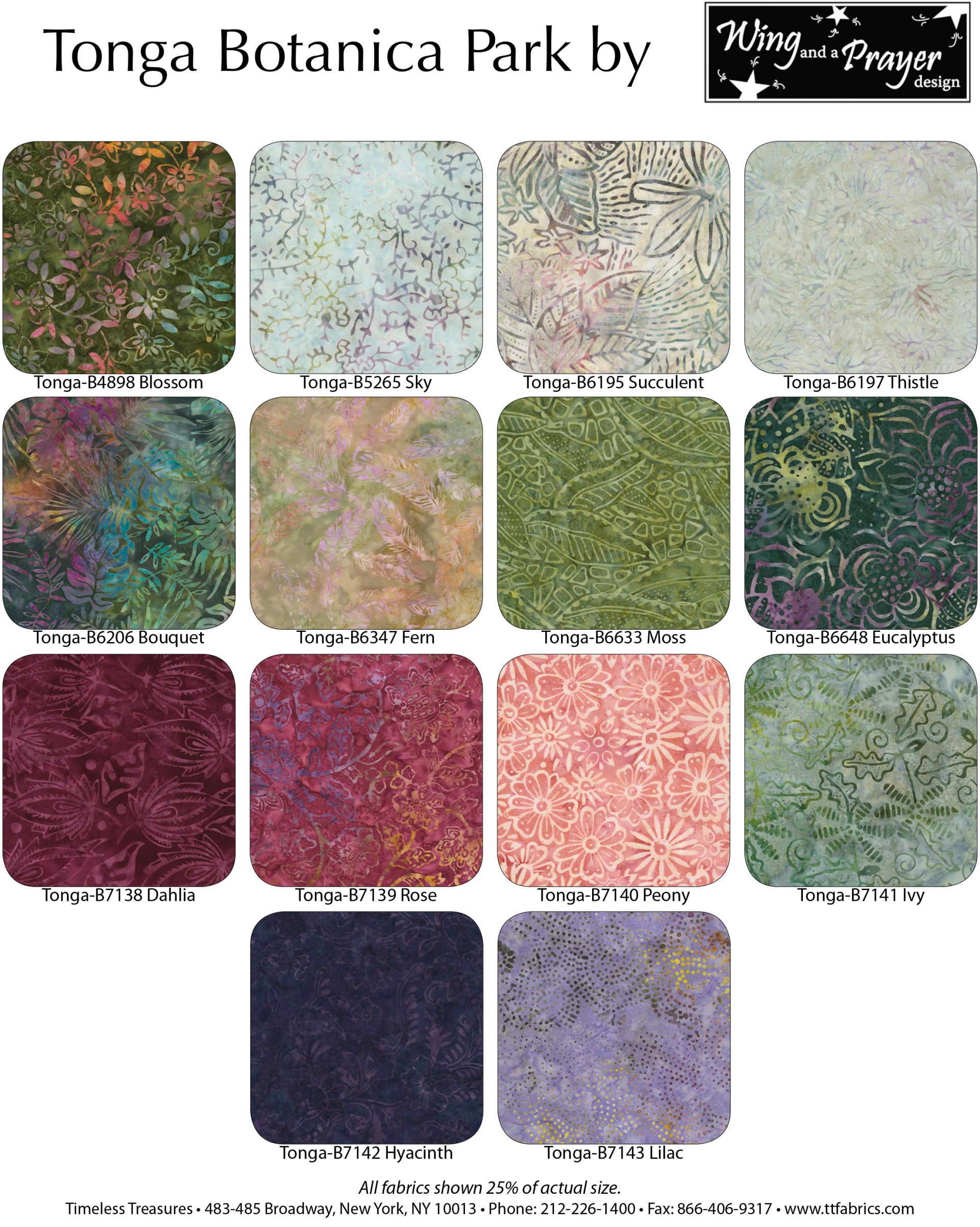 Botanica Park BOM | Wing and a Prayer Design