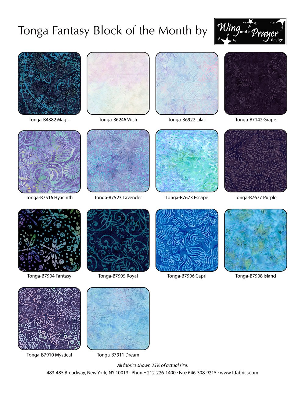 Fantasy BOM Quilt Patterns | Wing and a Prayer Design