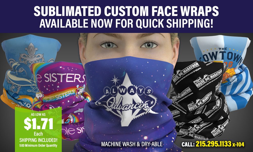 Custom Sublimated Face Masks & Face Wraps
