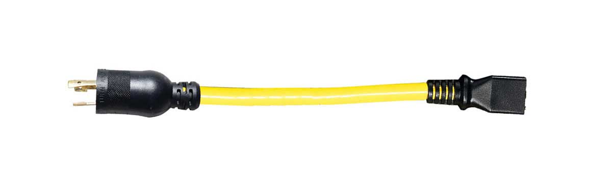 Twist-Lock To U-Ground Yellow Adapter 12/3 1' Tw W Nema L5-20P Plug To ...
