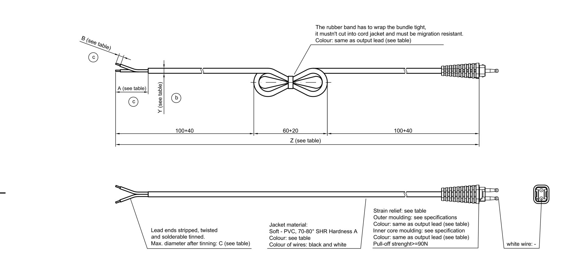 Moulded DC connectors for power supplies