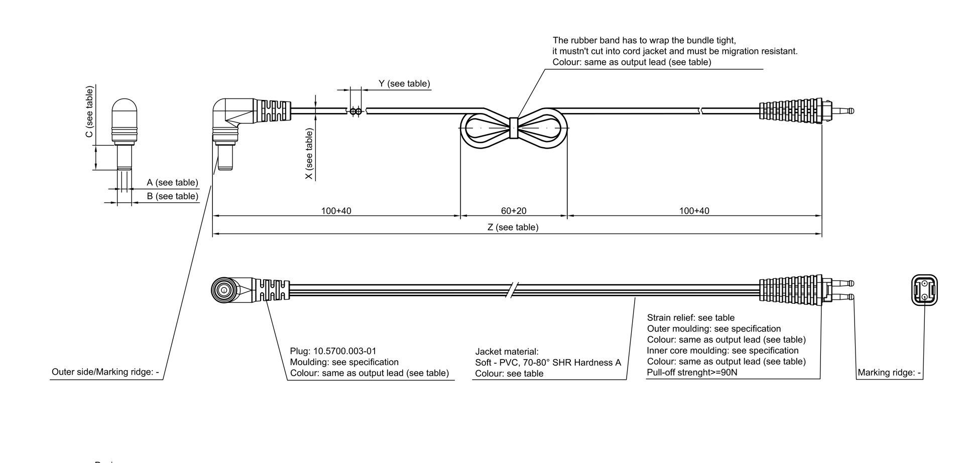 Moulded DC connectors for power supplies