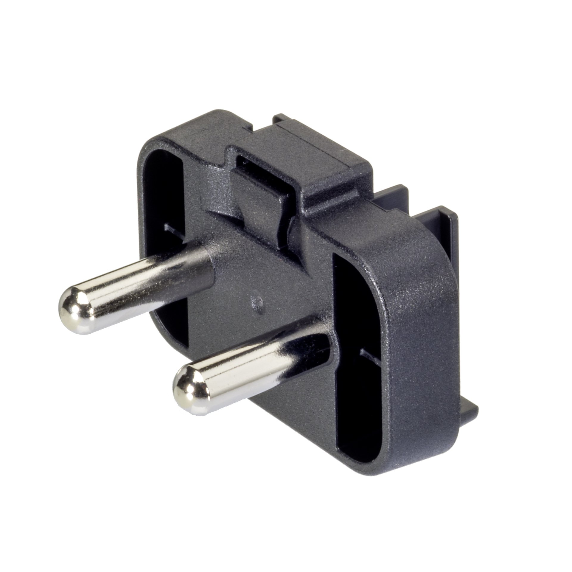 Interchangeable AC country plugs for power supplies