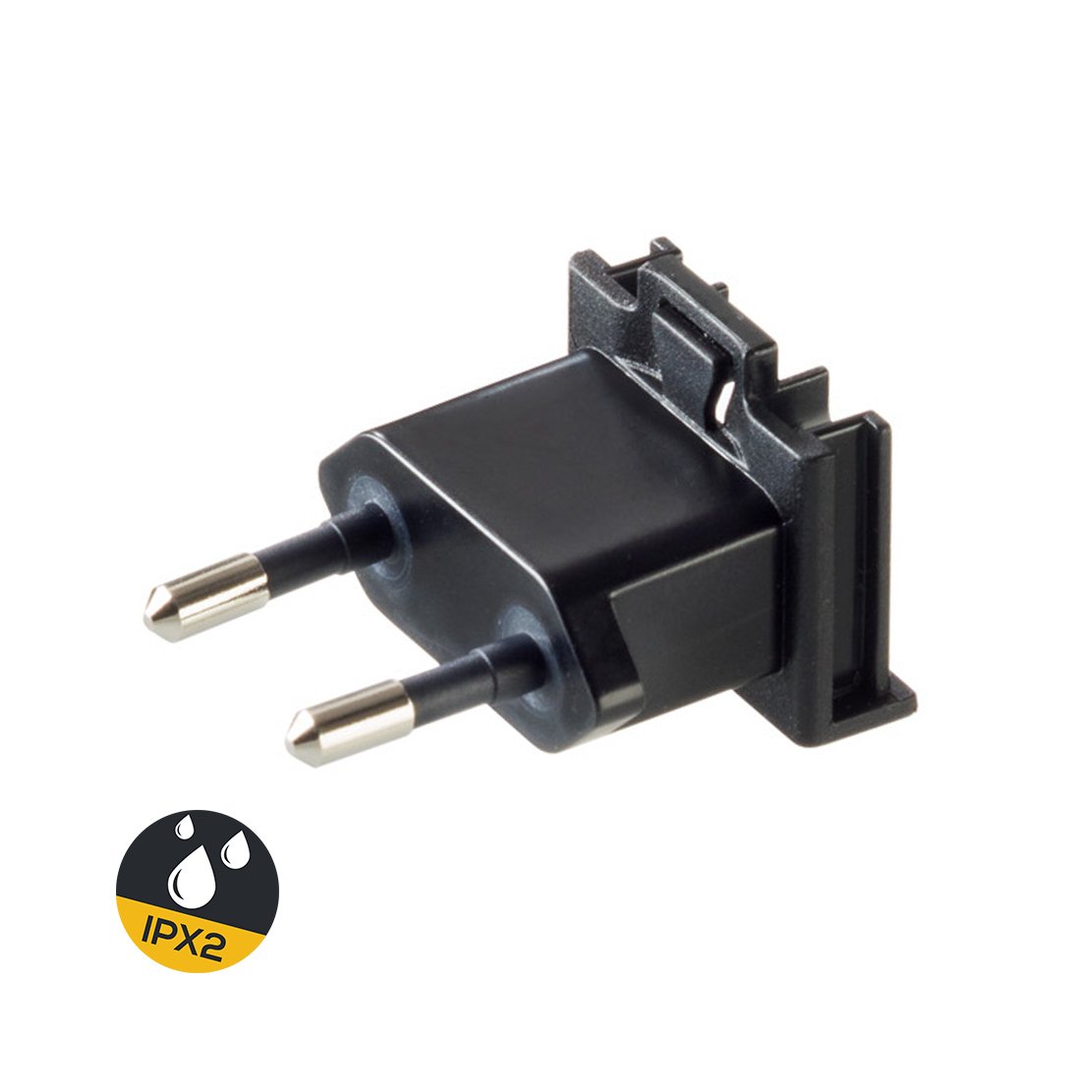 Interchangeable AC country plugs for power supplies